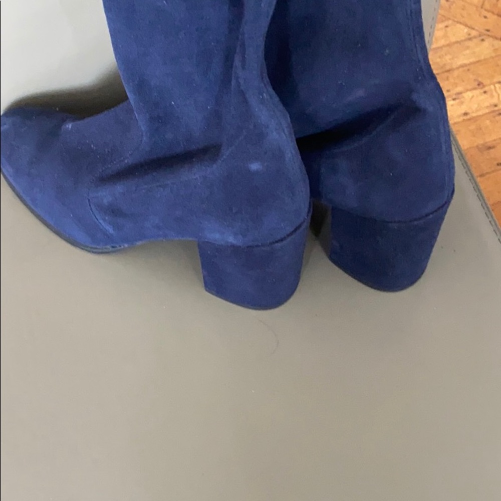 Over-The-Knee Stuart Weitzman Blue Suede Boots - Gem